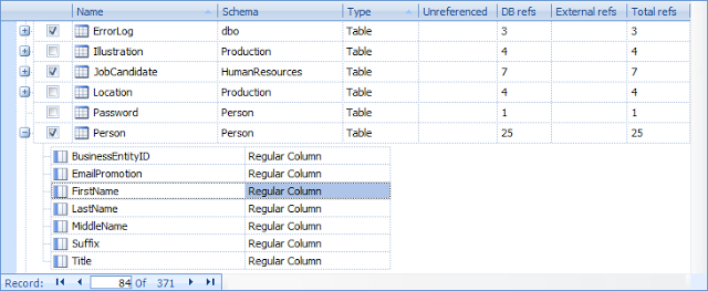 Determine Sql Table Column Dependencies Within A Sql Database