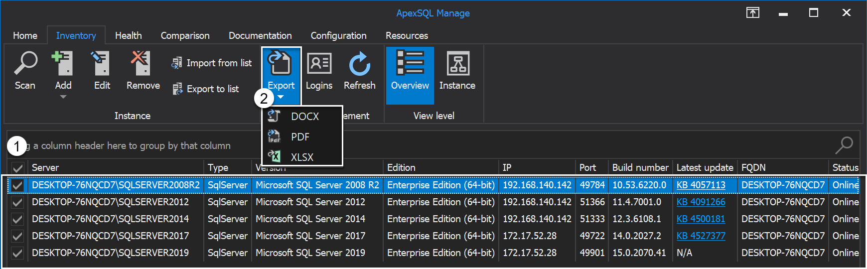 ApexSQL Manage 2020 - Screen shot tour